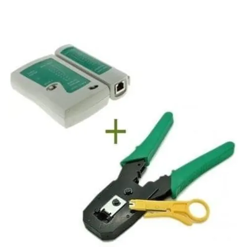 Network Lan Cable Tester Test Tool + Networking Crimping Tool For ...